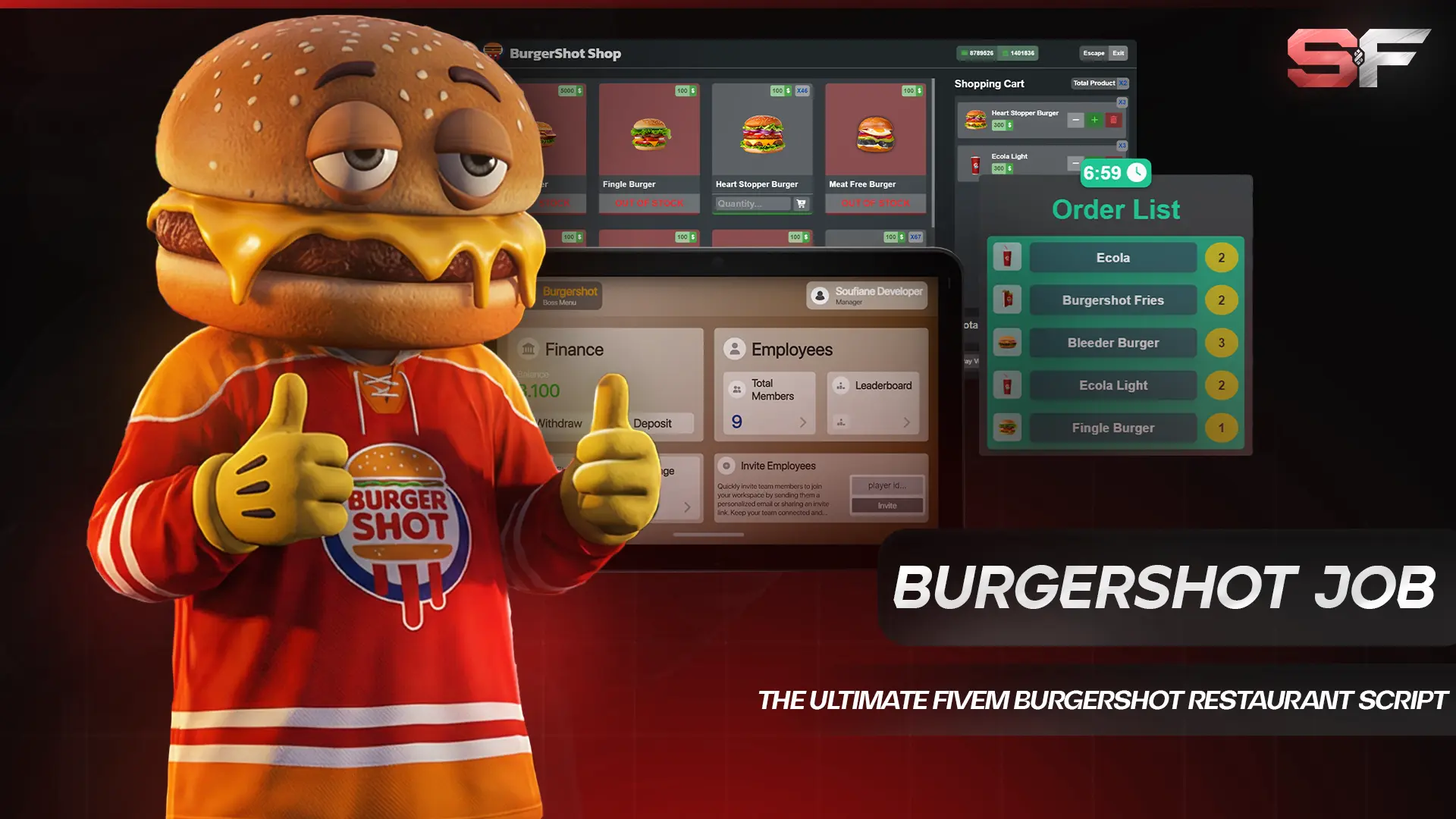 FiveM Burgershot Job – Restaurant & Food Script for QBCore, ESX & Qbox | SouF Store