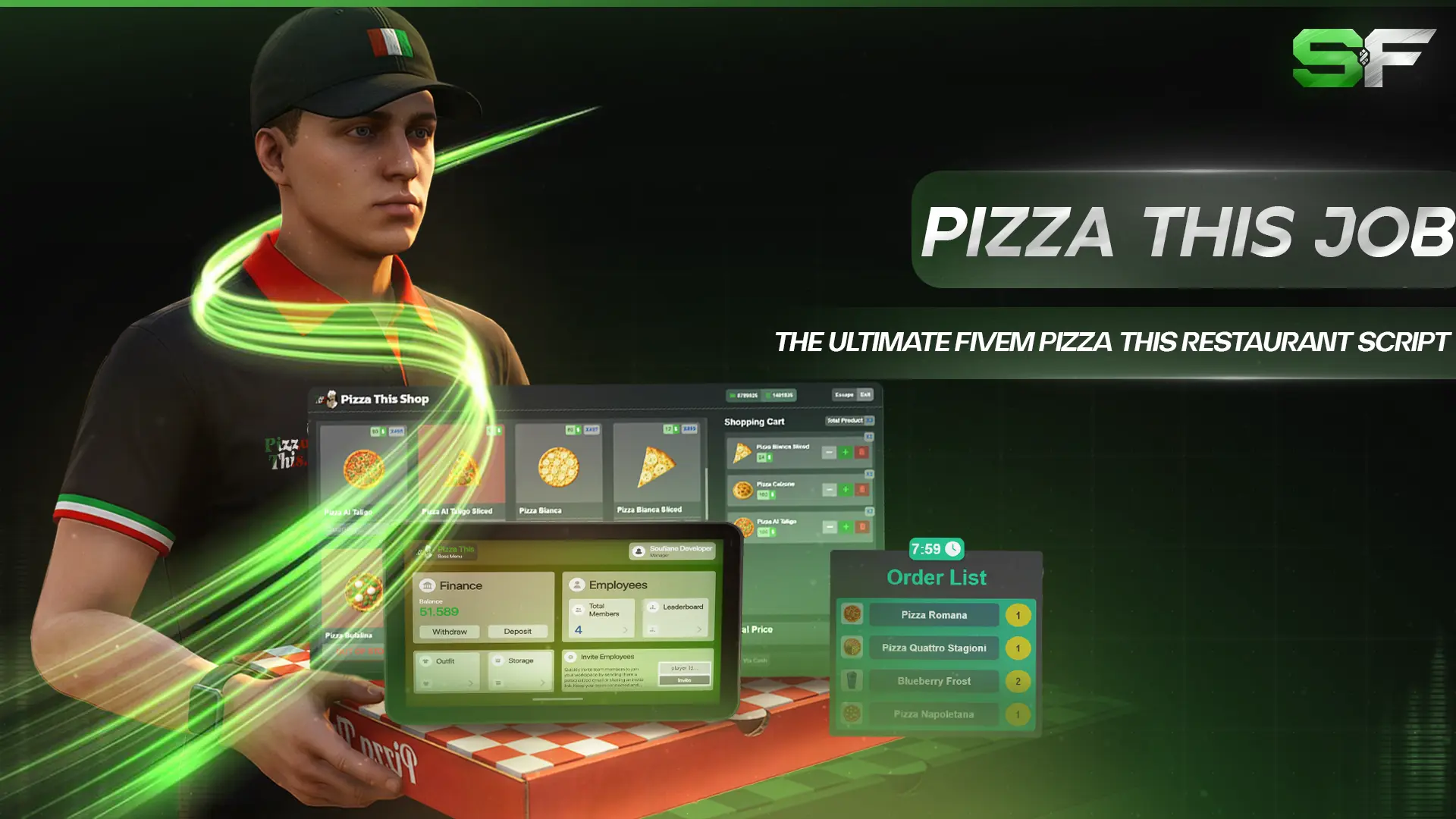 FiveM Pizza This Job – Restaurant & Food Script for QBCore, ESX & Qbox | SouF Store